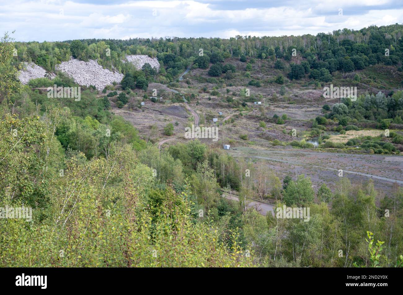 Grube Messel Unesco heritage site at Messel landscape overview aerial ...