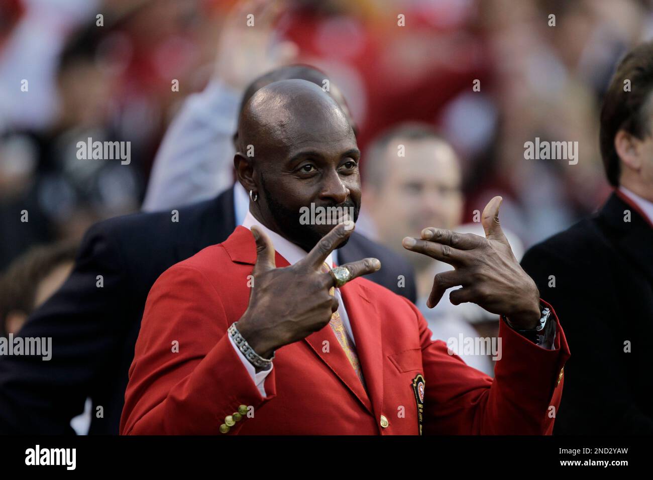 Hall of Famer and former San Francisco 49ers wide receiver Jerry Rice ...