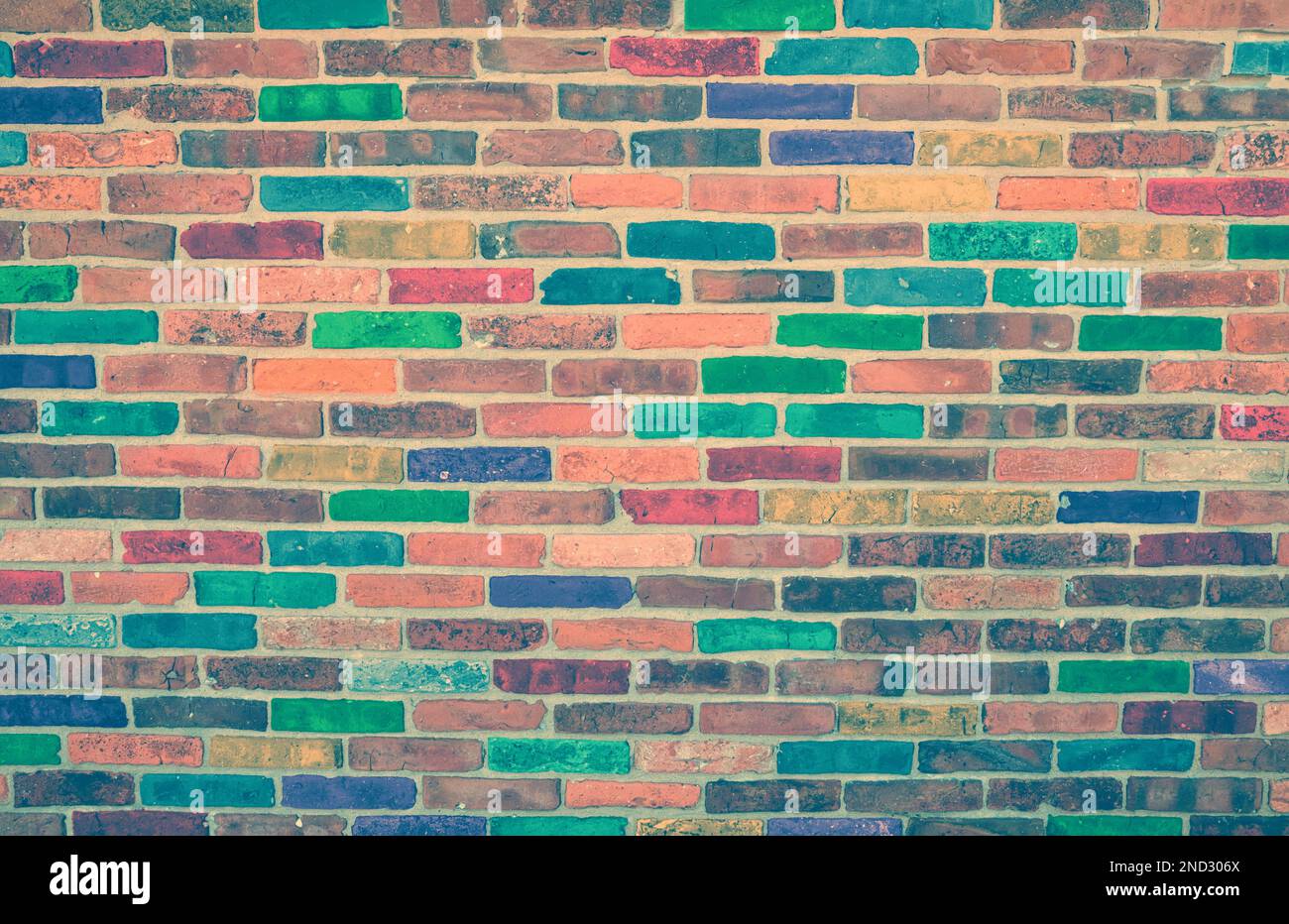 Colorful brick wall pattern for a background Stock Photo - Alamy