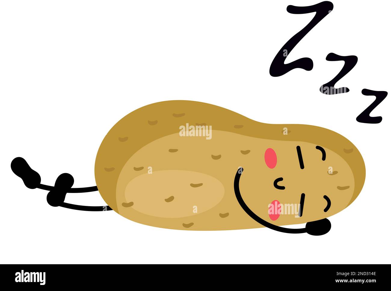 Fresh potato funny mascot sleeping Stock Photo - Alamy