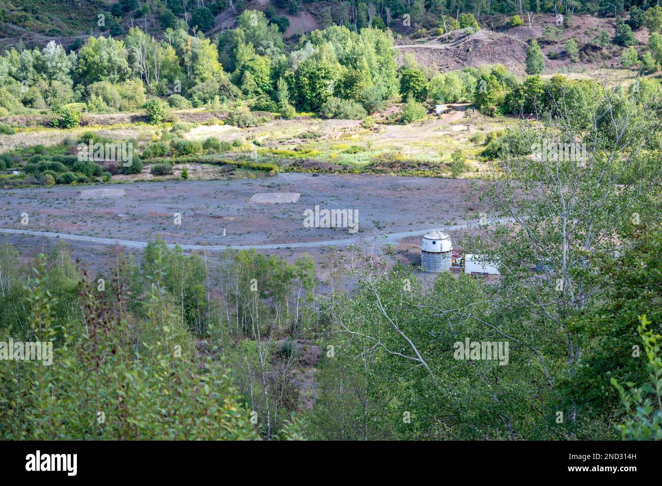 Grube Messel Unesco heritage site at Messel landscape overview aerial ...