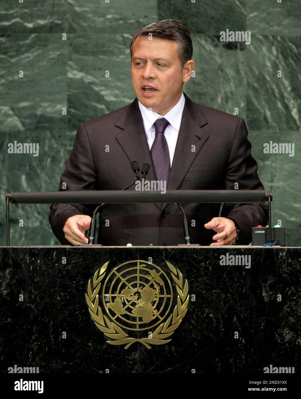 King Abdullah II Bin Al Hussein of Jordan, addresses a summit on the ...