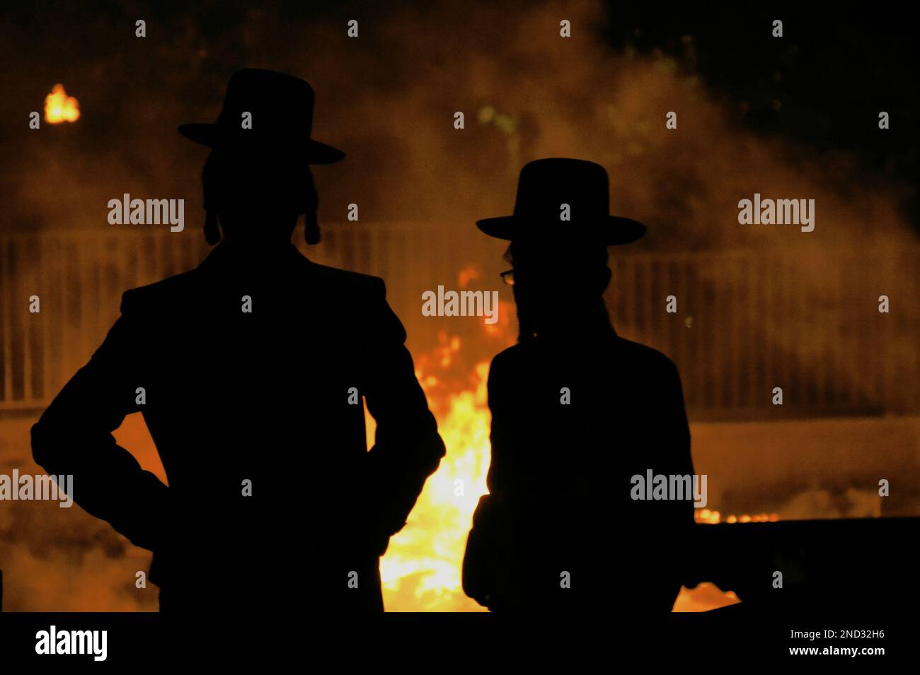 Religious Jewish celebrating the Lag Baomer holiday in Jerusalem ...