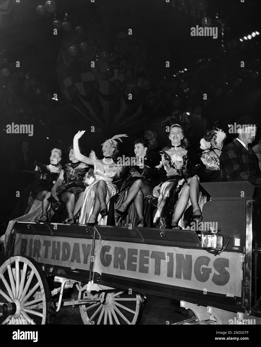 Some of the 18,000 guests at Mike Todd’s mammoth party on Oct. 17, 1957 ...