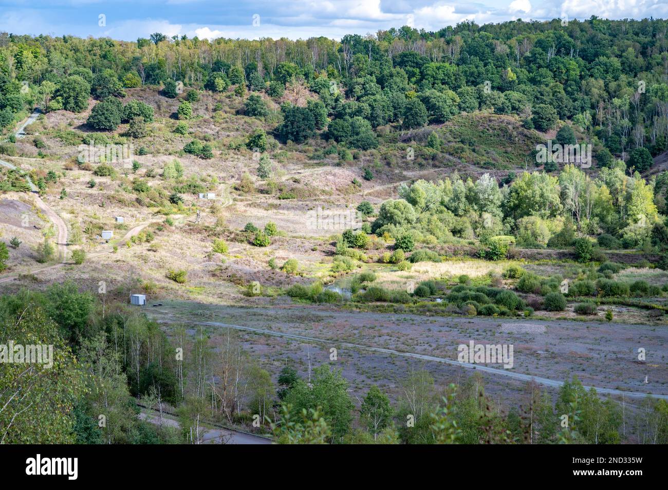 Grube Messel Unesco heritage site at Messel landscape overview aerial ...