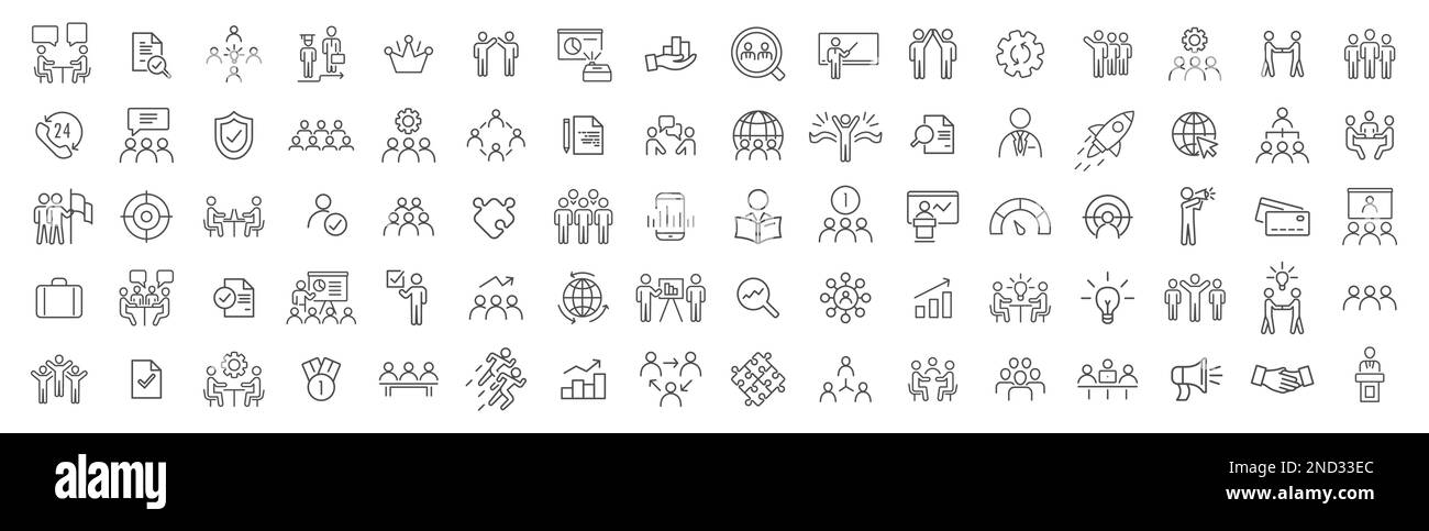Teamwork and workshop line icons collection. Big UI icon set. Thin ...
