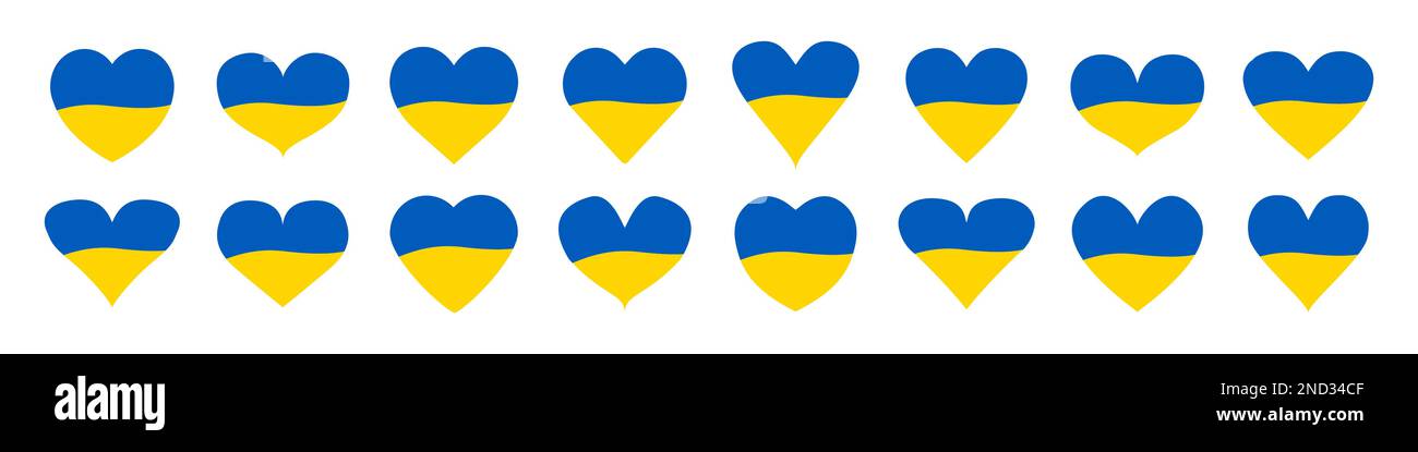 Ukraine flag emblem in hearts icon. Heart icon collection. Vector ...