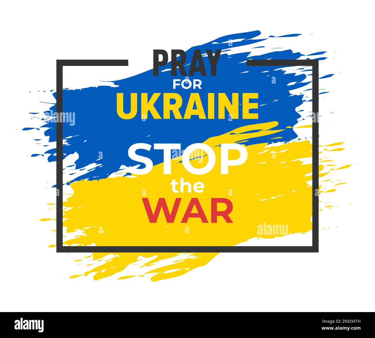 Pray for Ukraine. Banner with Ukraine flag praying. Vector illustration ...
