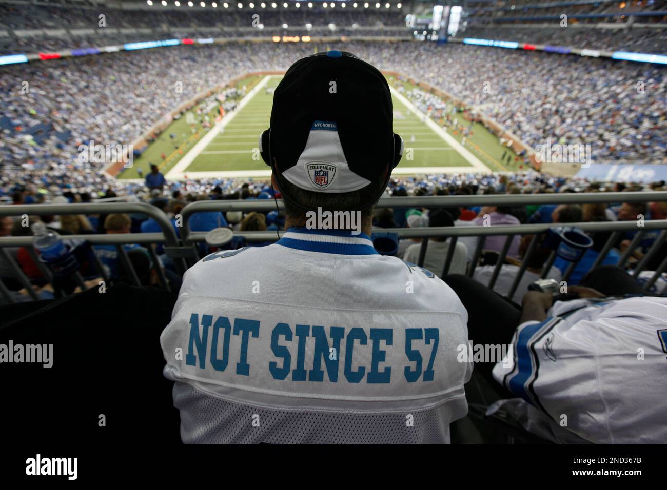 Detroit Lions fan John Tregembo watches against the Philadelphia Eagles ...