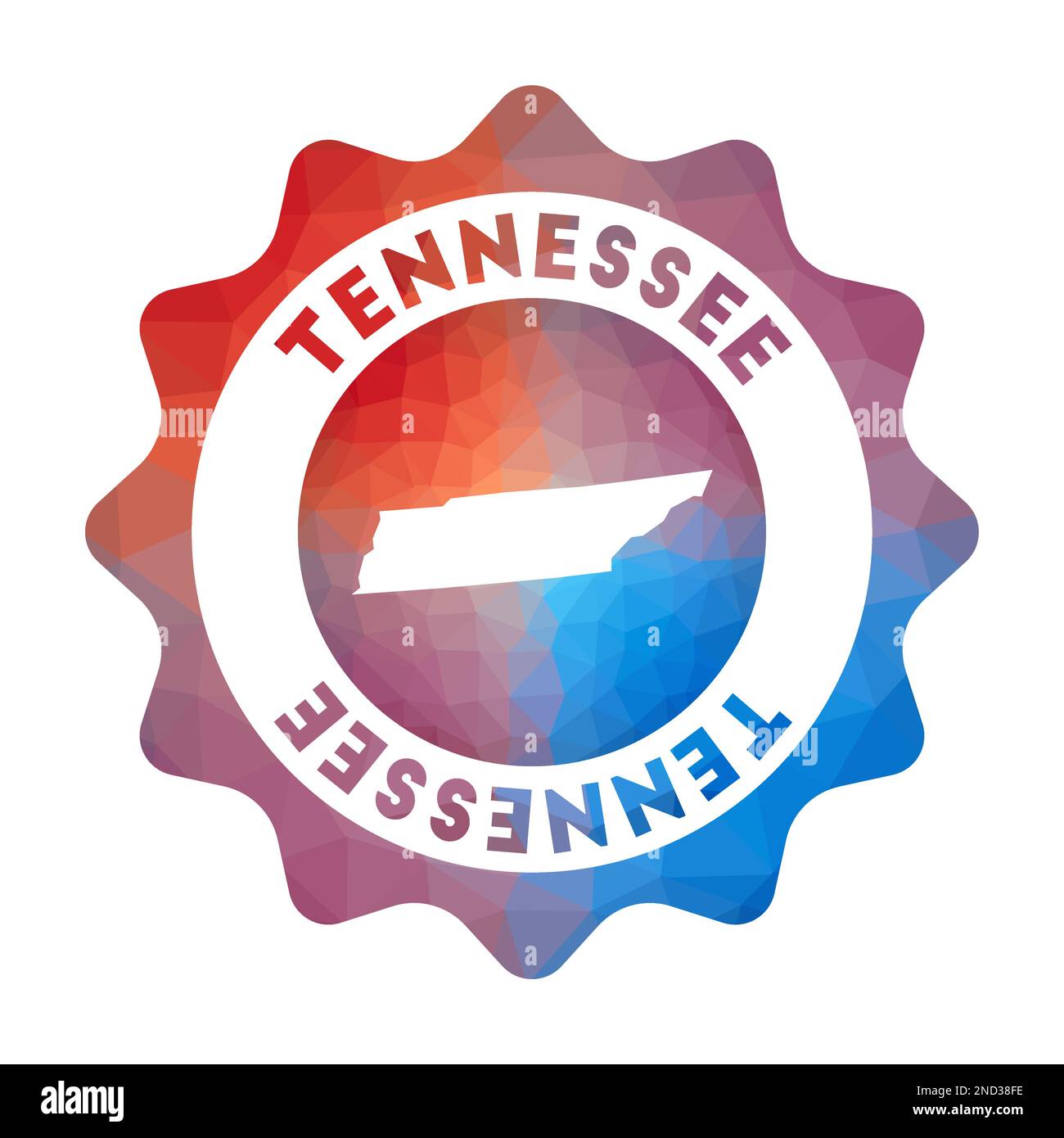 Tennessee low poly logo. Colorful gradient travel logo of the US state ...