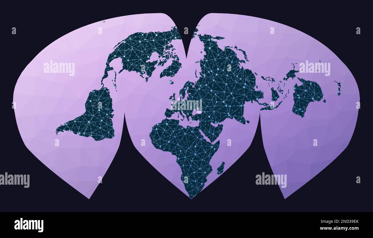 Abstract map of world network. Alan K. Philbrick's interrupted sinu ...