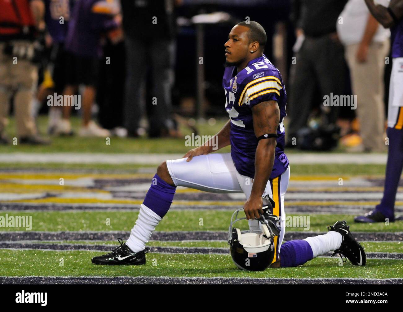 Minnesota Vikings wide receiver Percy Harvin before the start of an NFL ...
