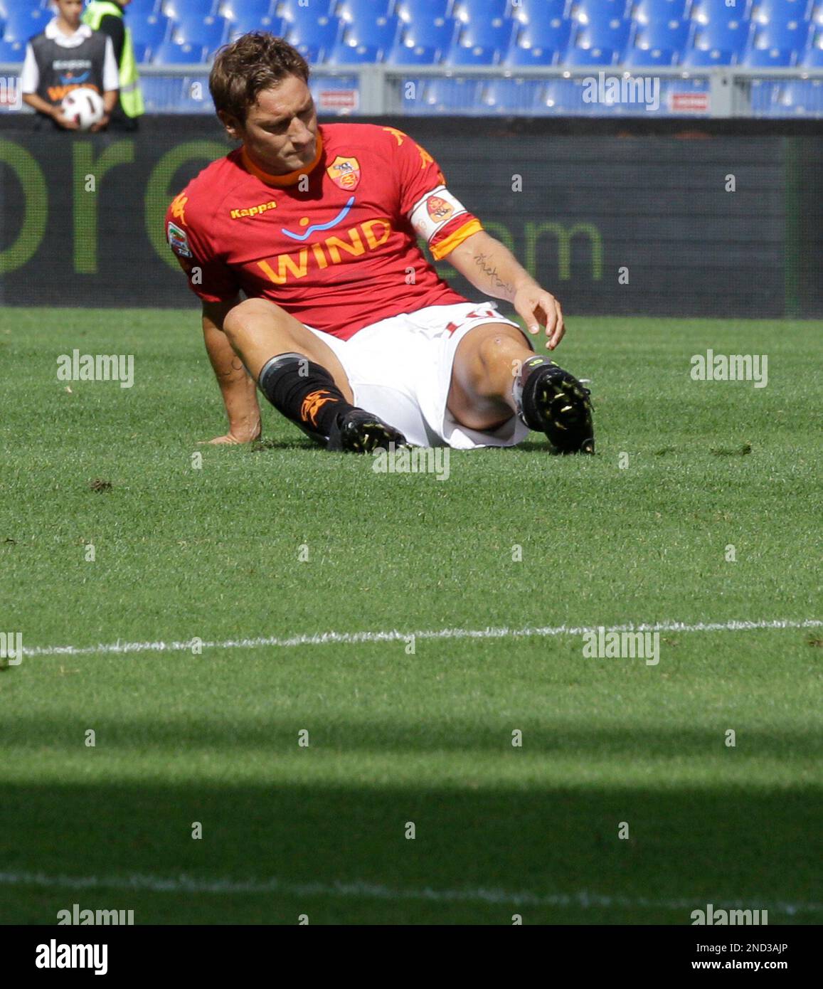 AS Roma forward Francesco Totti reacts during an Italian Serie A soccer ...