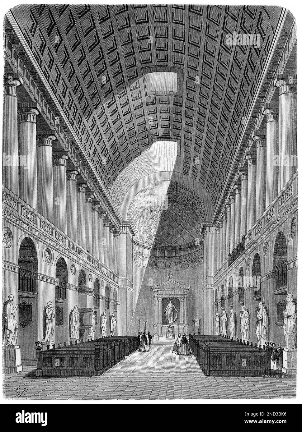 Interior & Nave of the Church of Our Lady Copenhagen, or Cathedral of ...