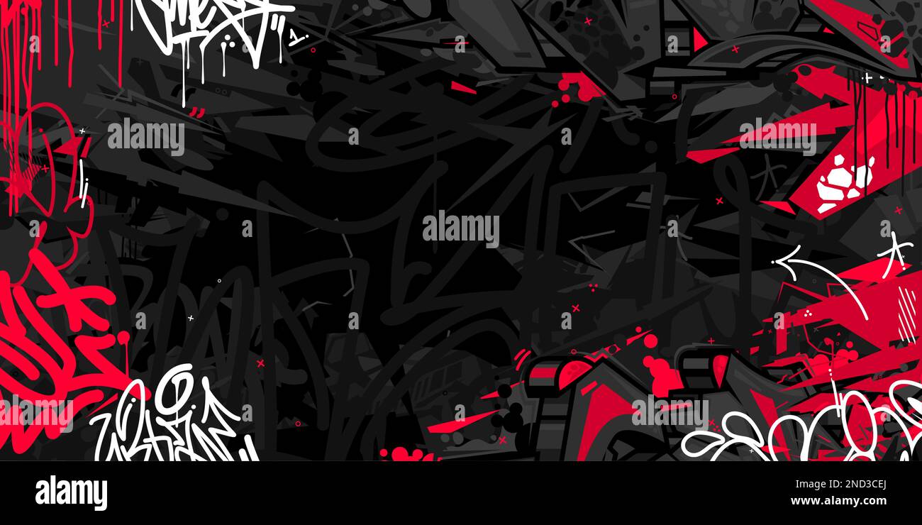 Abstract Dark Urban Street Art Graffiti Style Vector Illustration ...