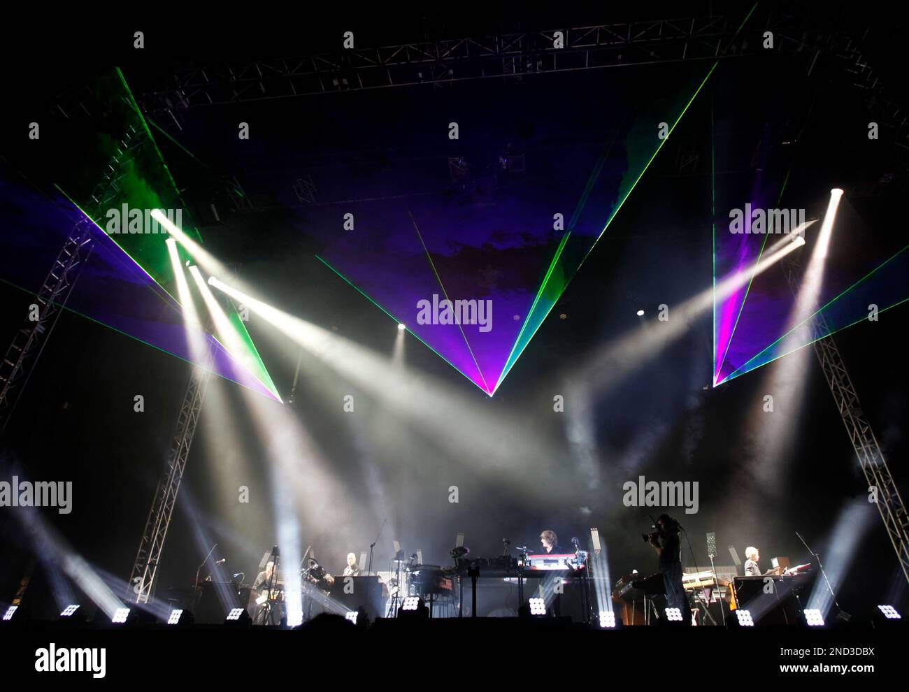 French composer and music producer Jean-Michel Jarre performs during a ...