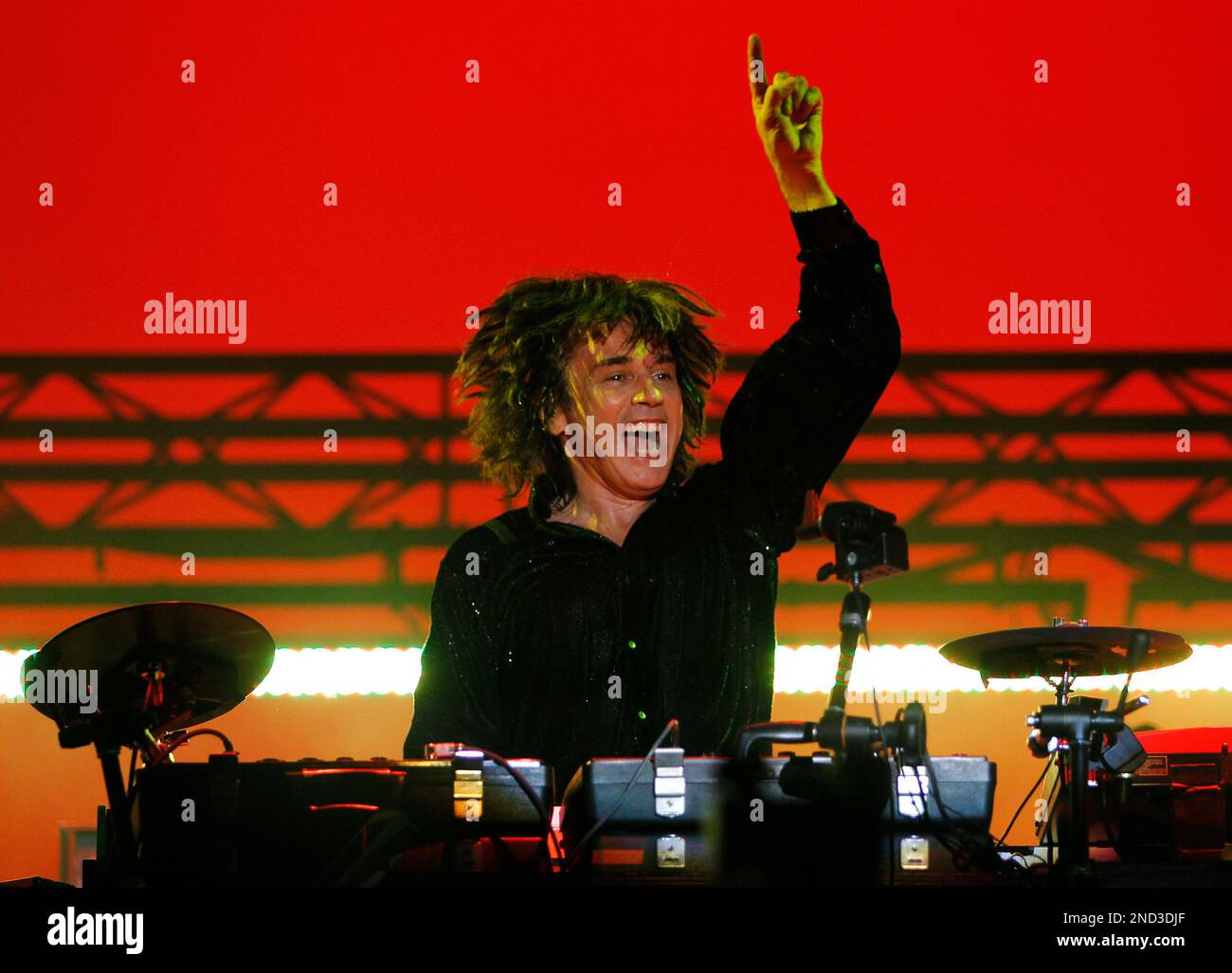 French composer and music producer Jean-Michel Jarre performs during a ...