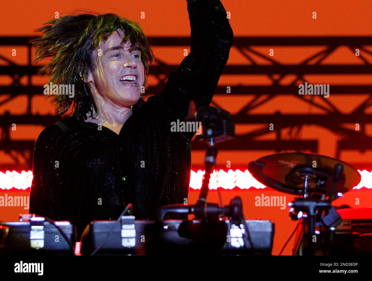 French composer and music producer Jean-Michel Jarre performs during a ...