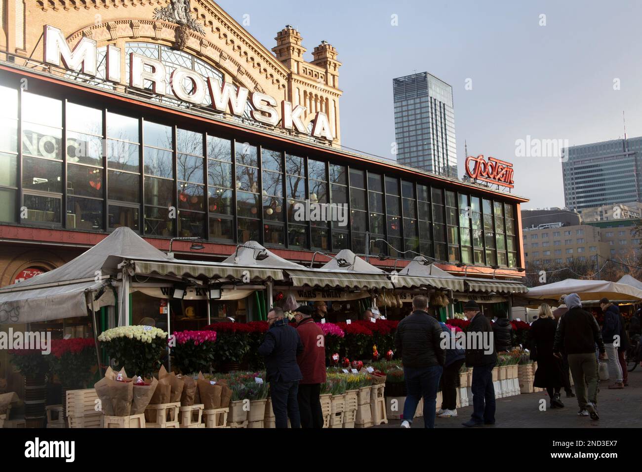 The western hall Hala Mirowska market at Plac Mirowski Warsaw Poland ...