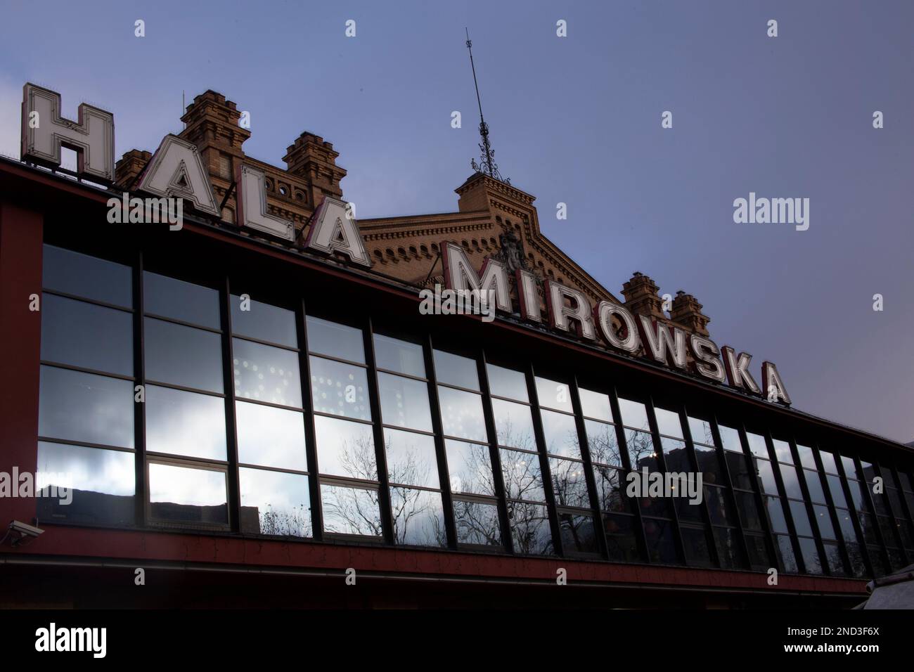 The western hall Hala Mirowska market at Plac Mirowski Warsaw Poland ...