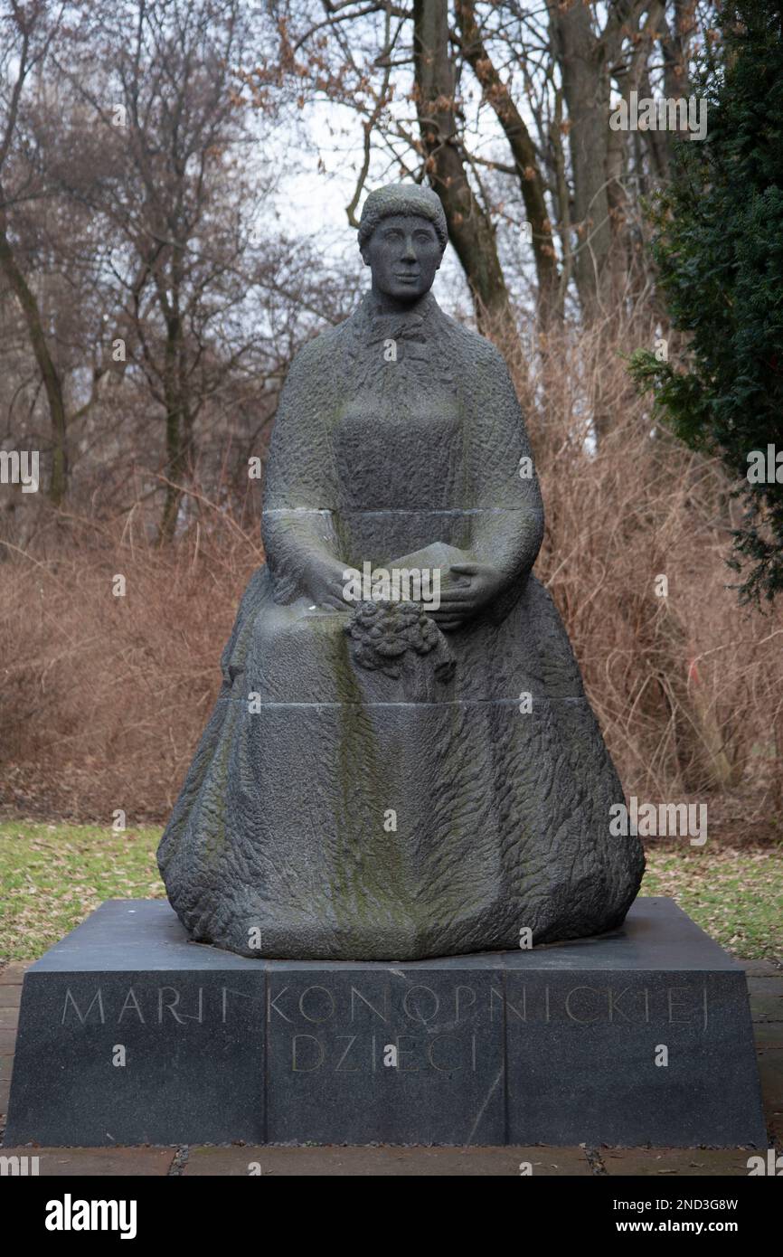 Statue of Maria Konopnicka - one of the most important poets of Poland ...