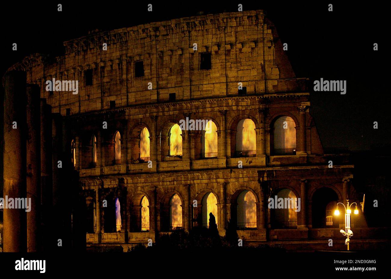 Rome's Colosseum is set in virtual fire in an art installation called ...