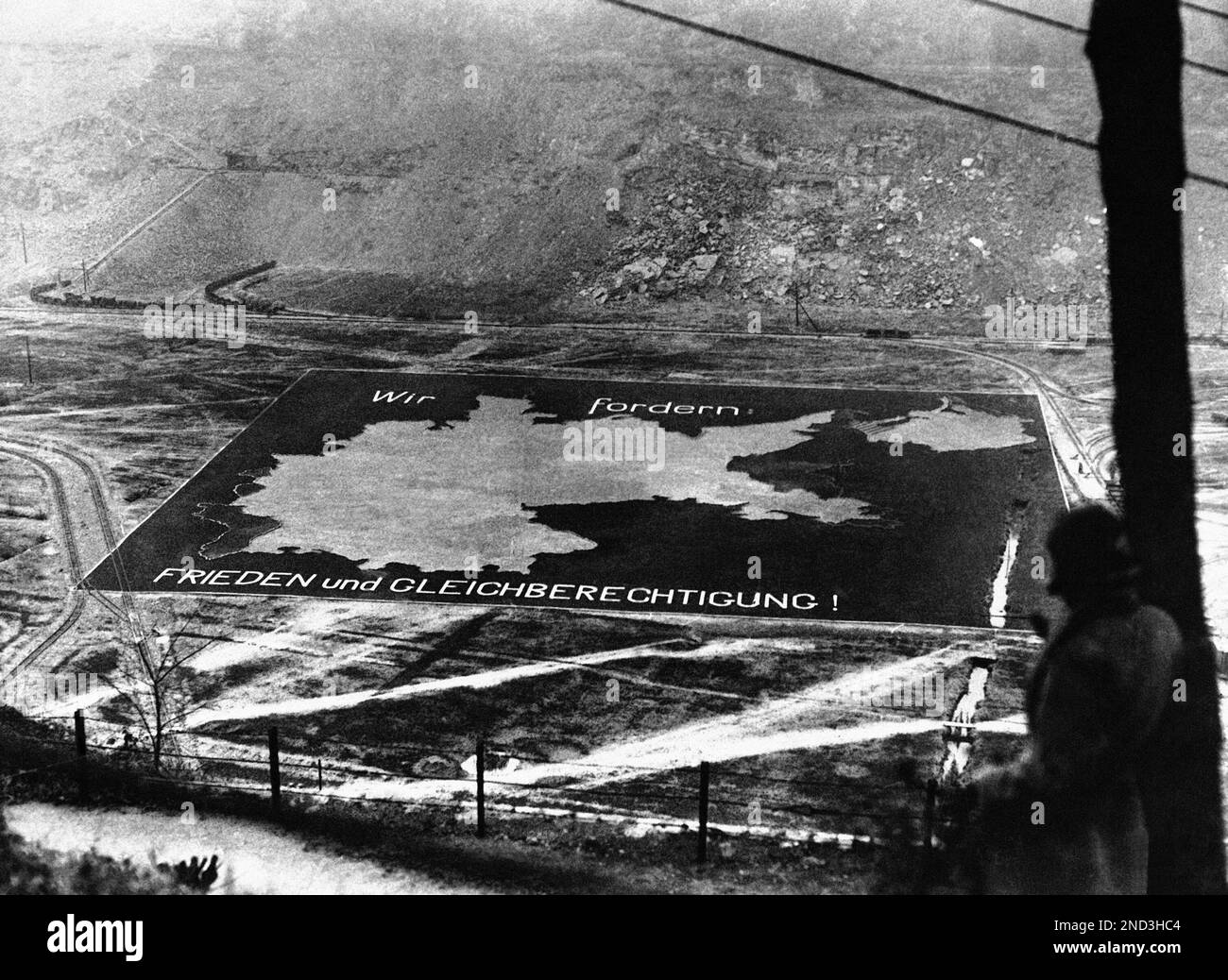 Election art made on the ground is shown in this aerial view in Germany ...