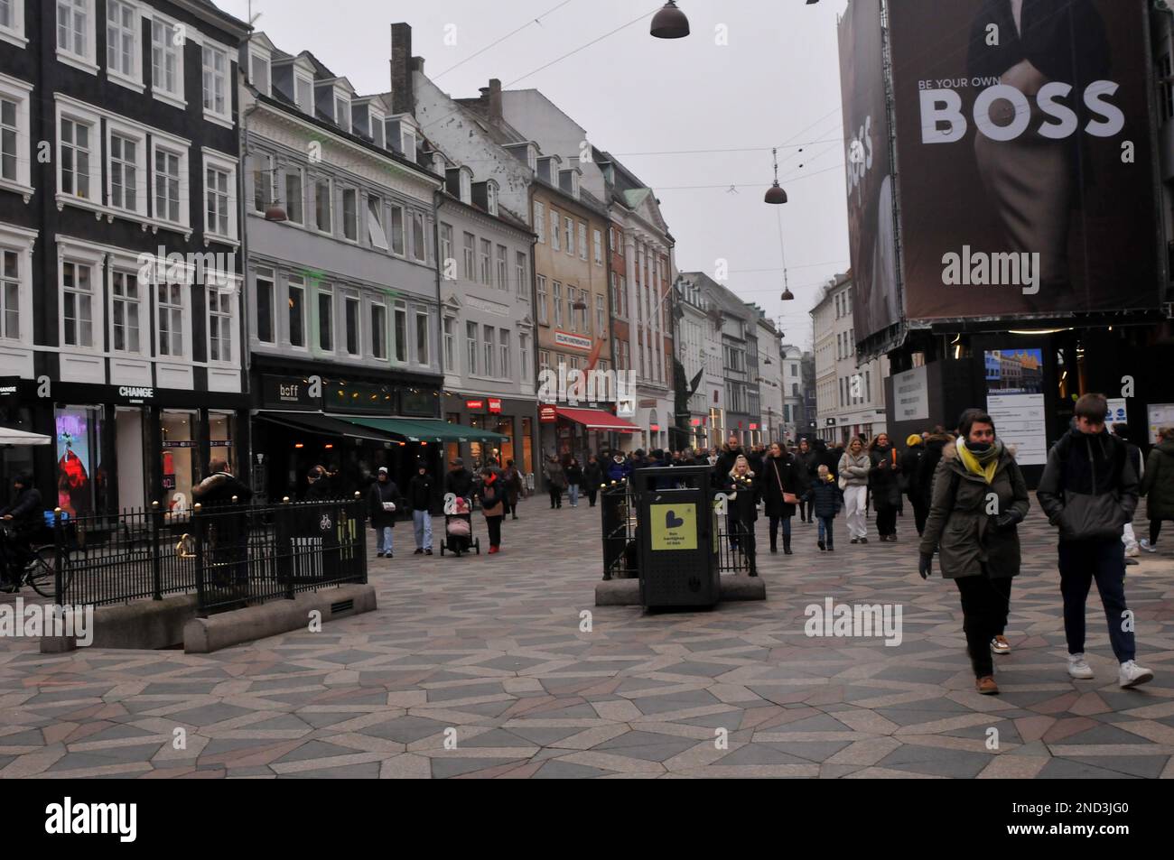 Copenhagen /Denmark/15 February 2023/ .View of most famous pedestrain ...