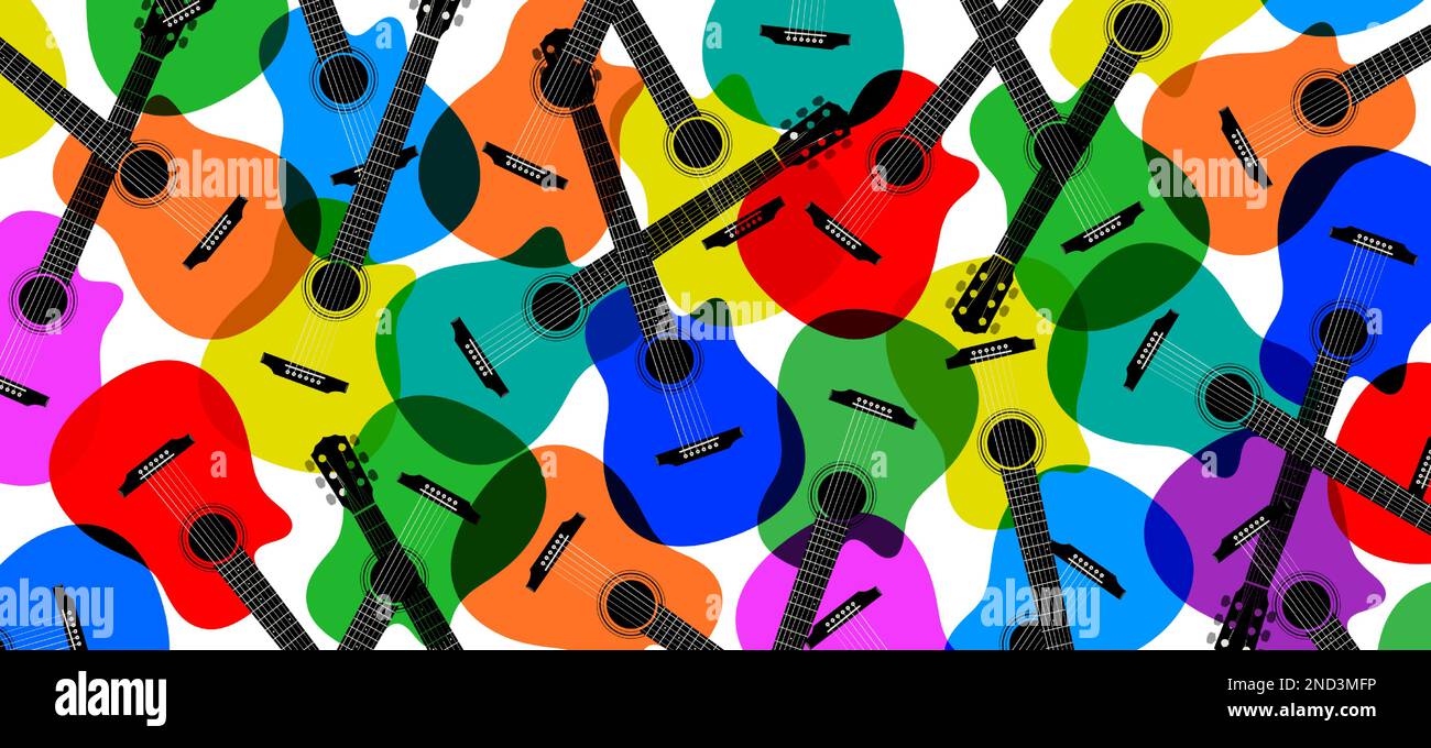 Colorful guitars modern style musical vector background Stock Vector ...