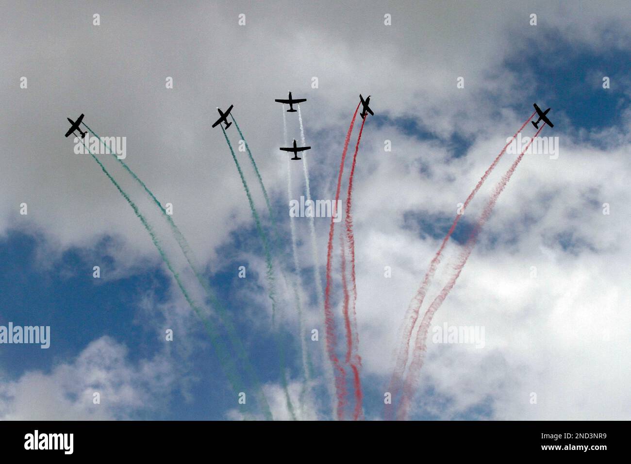 Mexican air force planes fly over the main Zocalo plaza as they leave ...