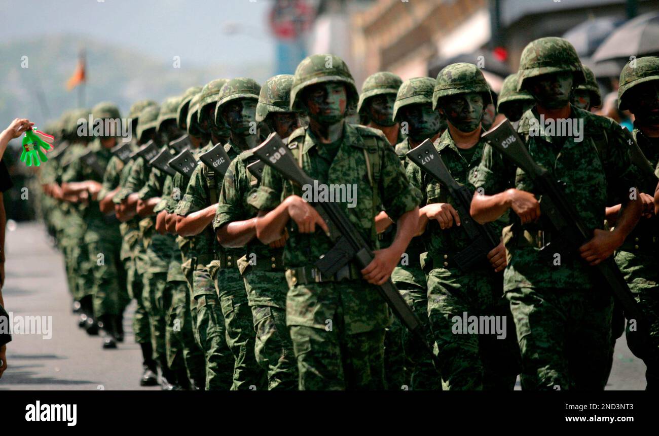 Soldiers take part in a traditional Independence Day military parade as ...