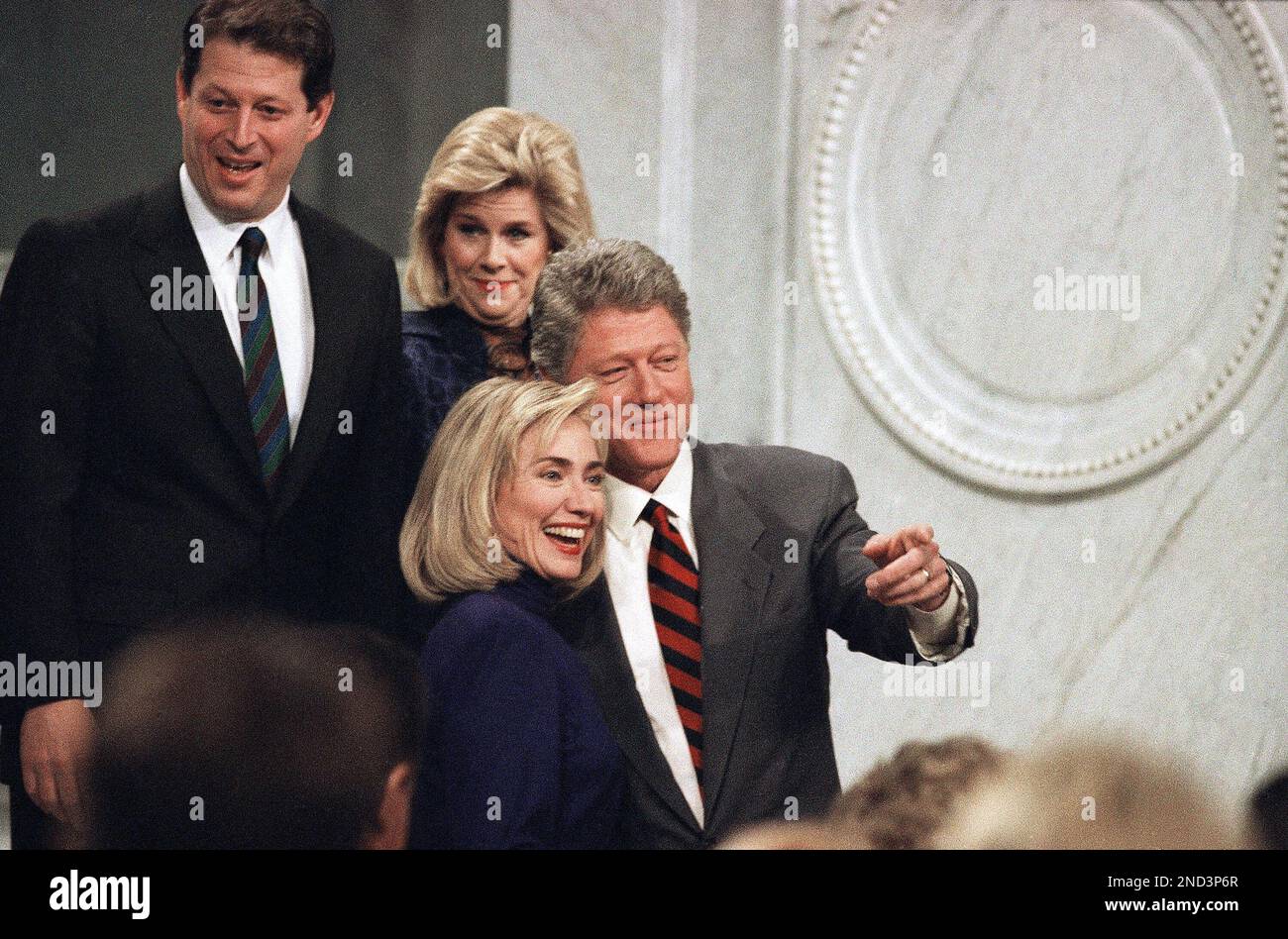 President-elect Bill and Mrs. Hilary Clinton, followed by Vice ...