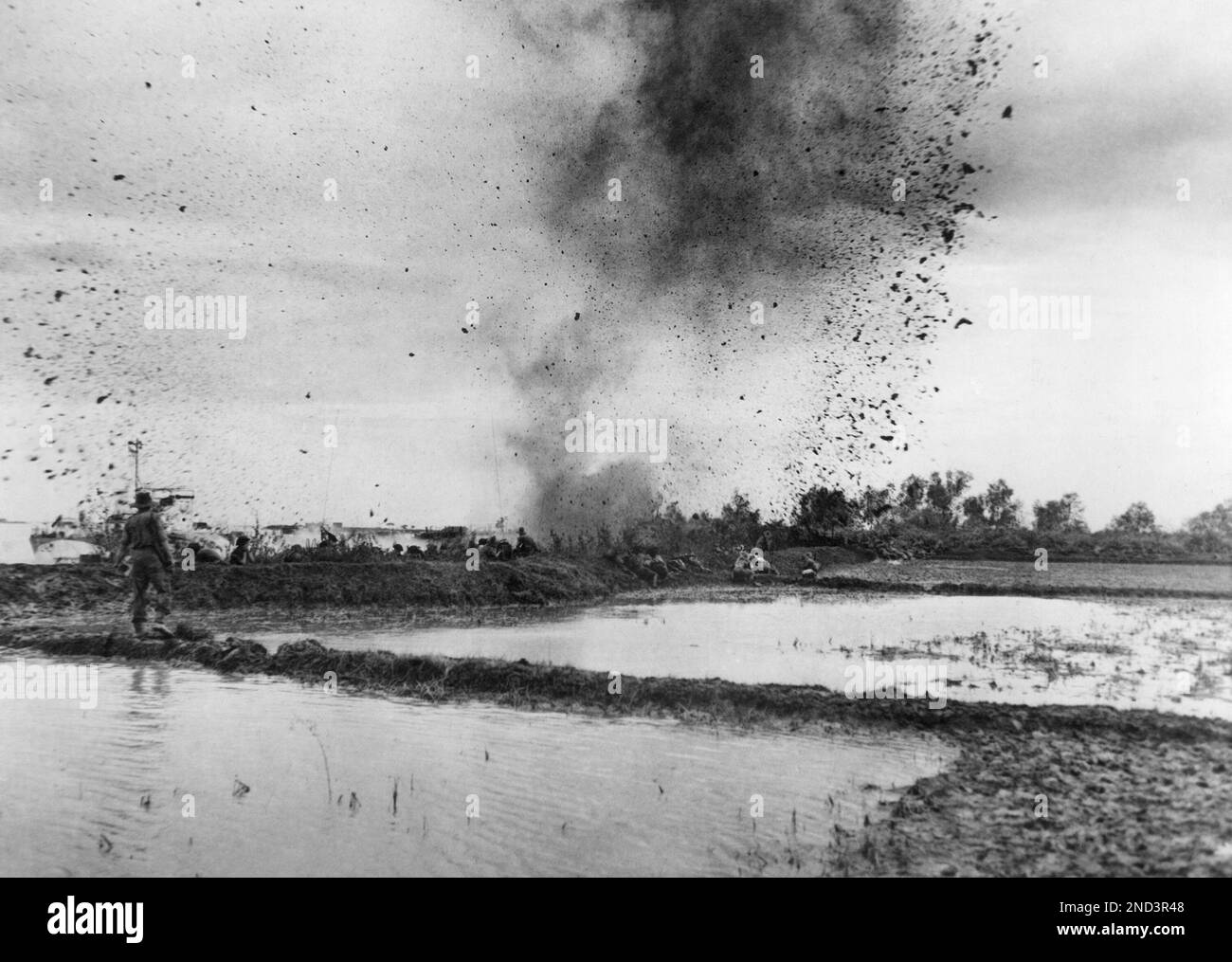 British and Indian paratroops of South-East Asia Command were dropped ...