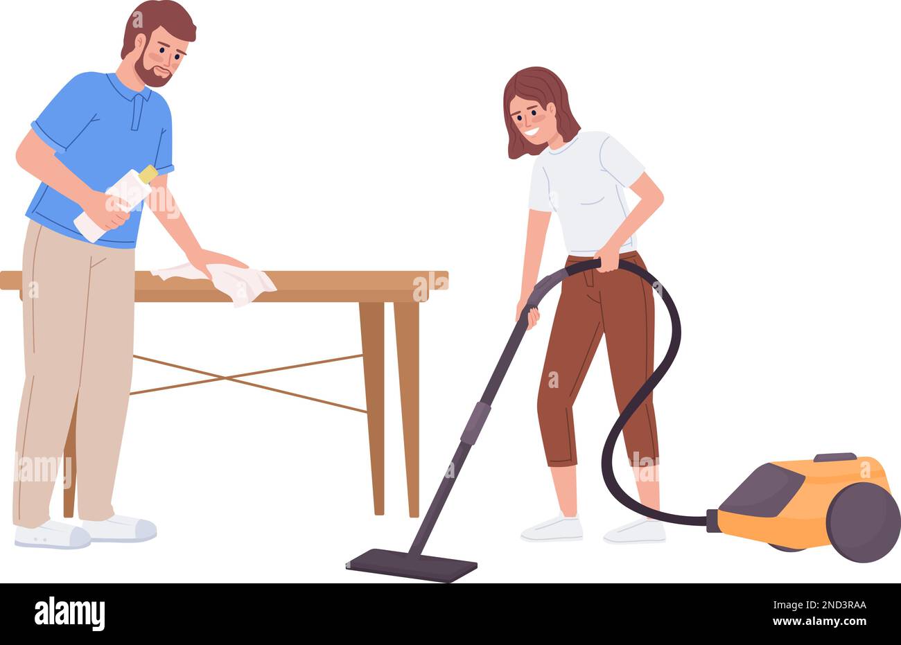 Family doing household chores Stock Vector Images - Alamy
