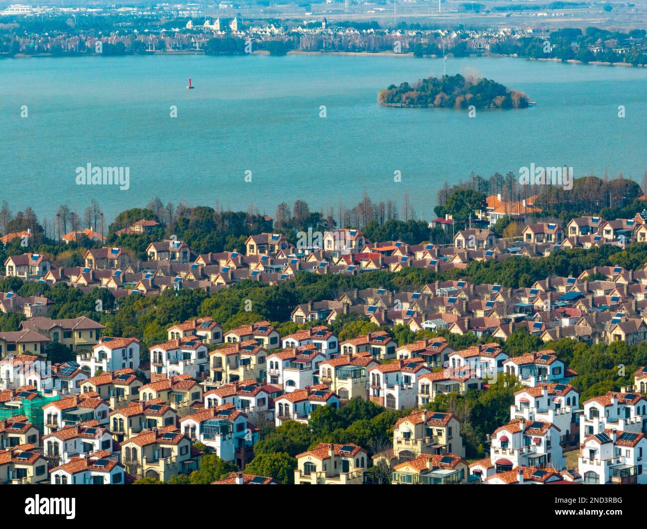 KUNSHAN, CHINA - FEBRUARY 15, 2023 - An aerial photo shows Huandianshan ...