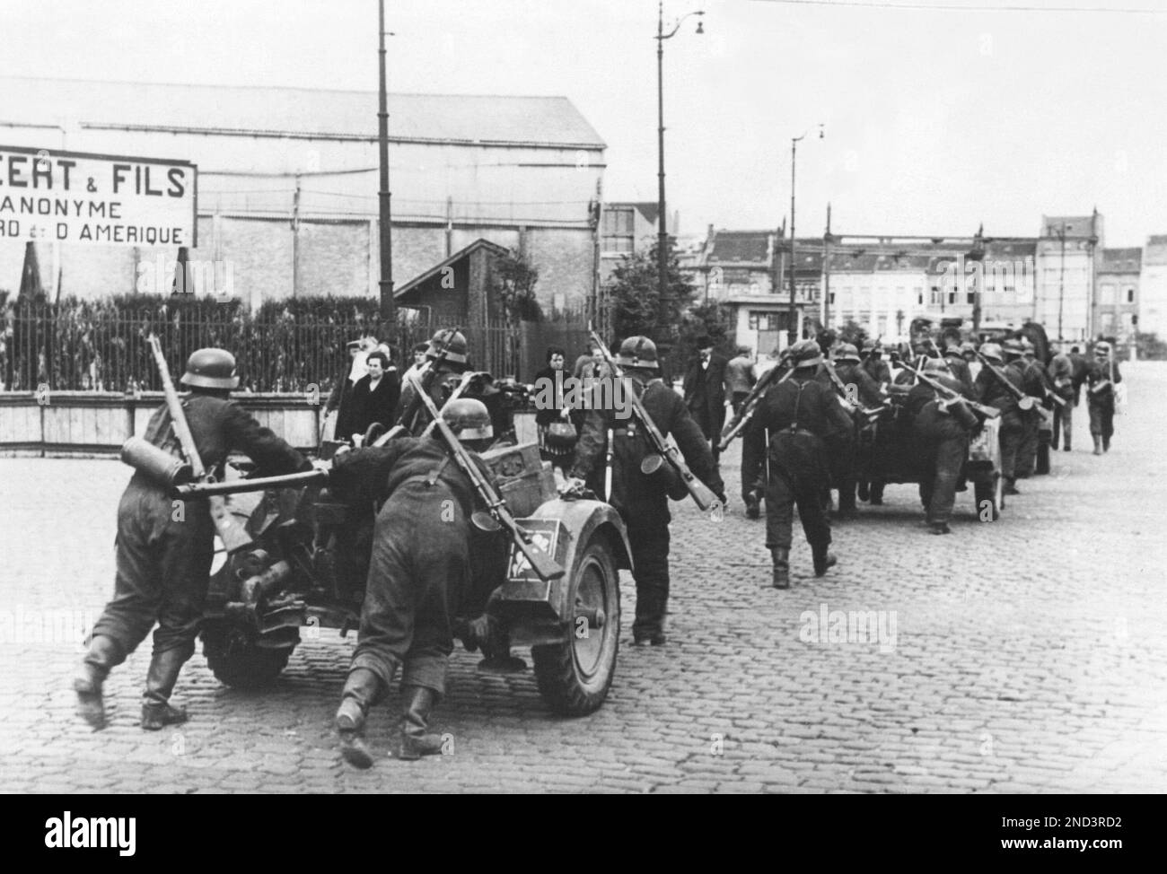 The Belgian capital Brussels surrendered to the advance German army and ...