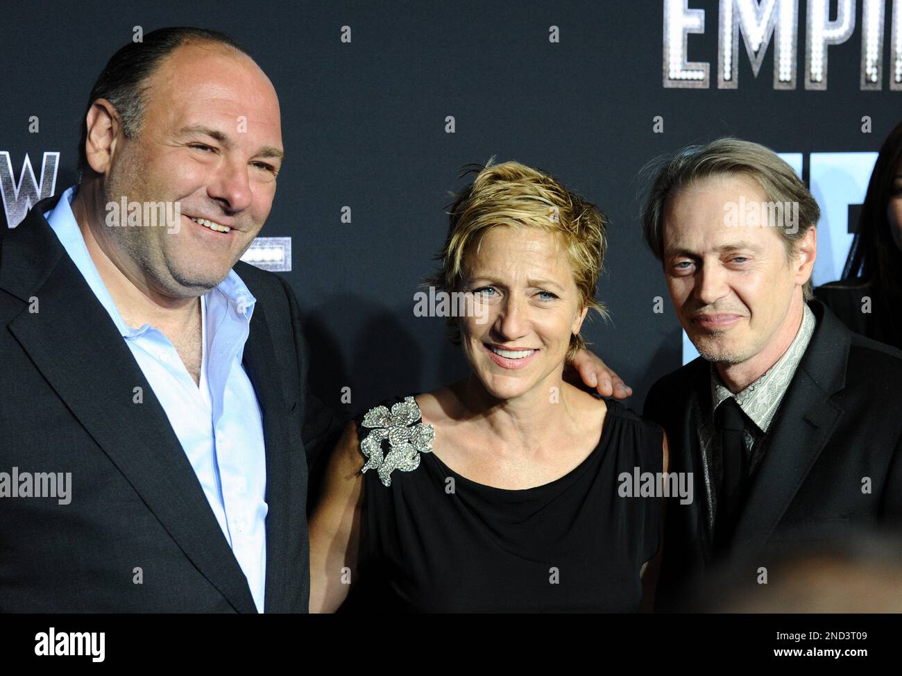 From left, actors James Gandolfini, Edie Falco and Steve Buscemi attend ...