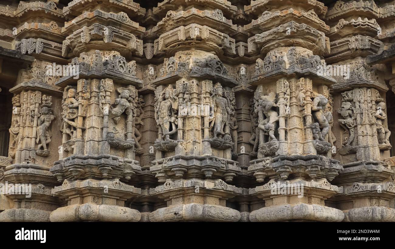 Scculpture of Hindu God and Goddess on the Navlakha Temple, Ancient ...