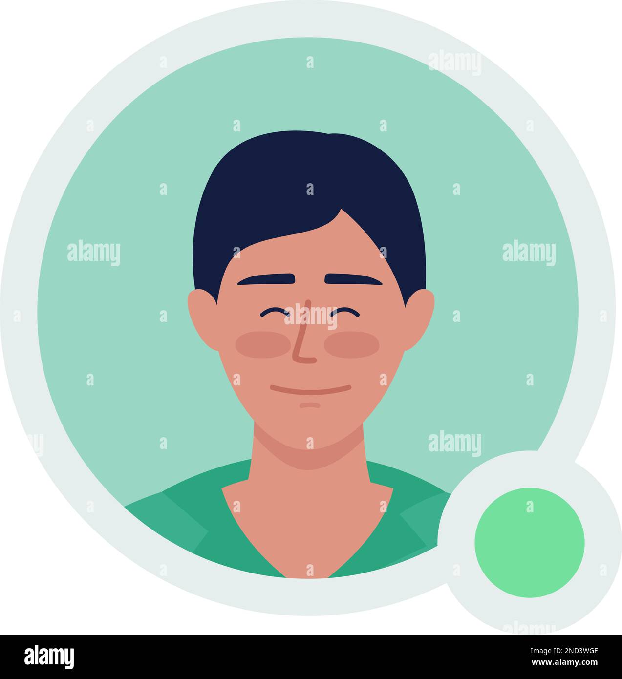 Cheerful neat man flat vector avatar icon with green dot Stock Vector ...
