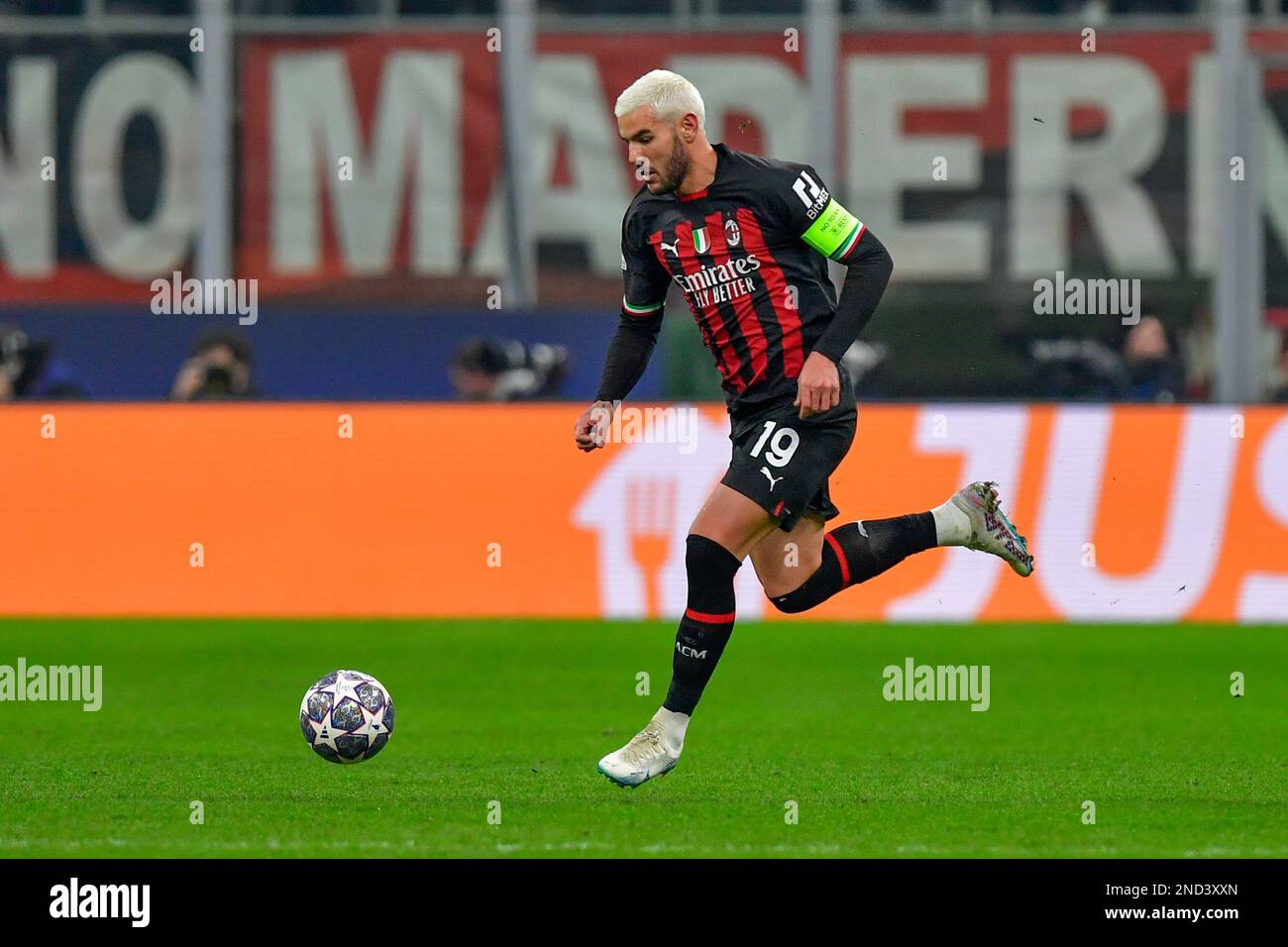 Milano, Italy. 14th Feb, 2023. Theo Hernandez (19) of AC Milan seen ...