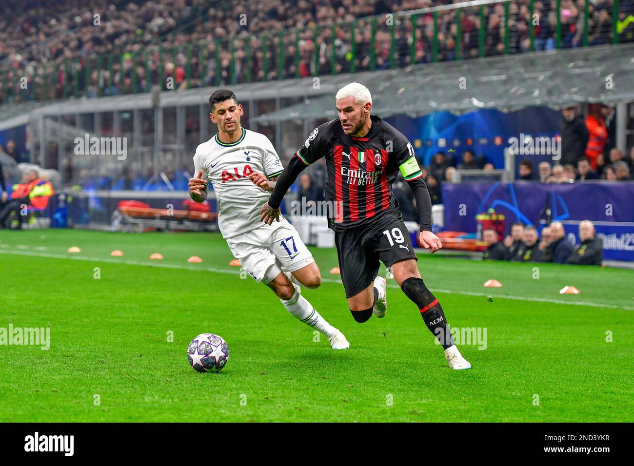 Milano, Italy. 14th Feb, 2023. Theo Hernandez (19) of AC Milan and ...