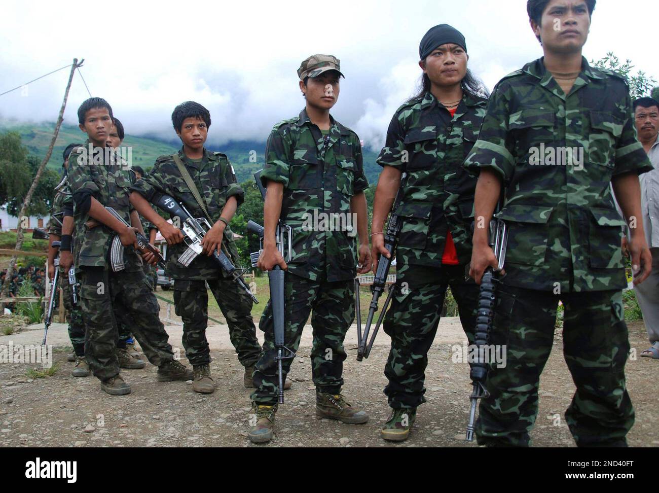 Cadres of Kuki National Front, an armed ethnic group fighting for a ...