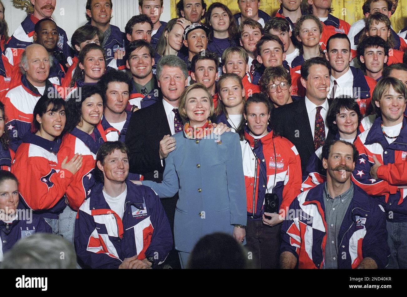 President Bill Clinton and first lady Hillary Rodham Clinton, along ...