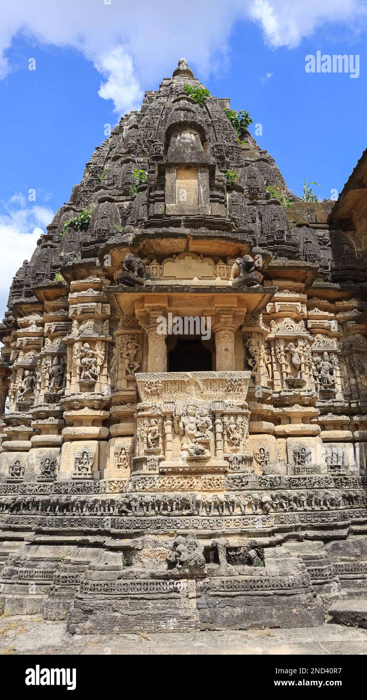 The Beautiful Ancient Navlakha Temple, Ghumli, Gujrat, India Stock ...