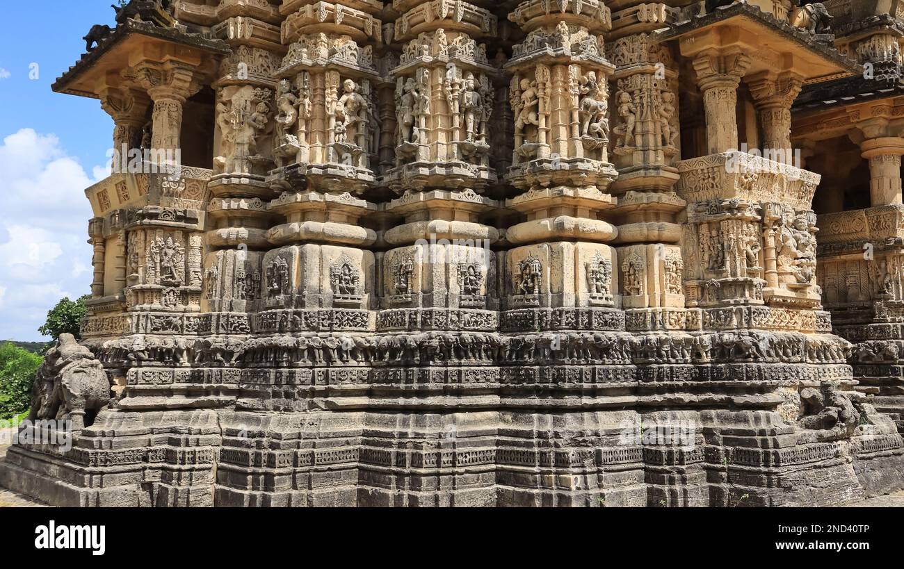 The Beautiful Ancient Navlakha Temple, Ghumli, Gujrat, India Stock ...