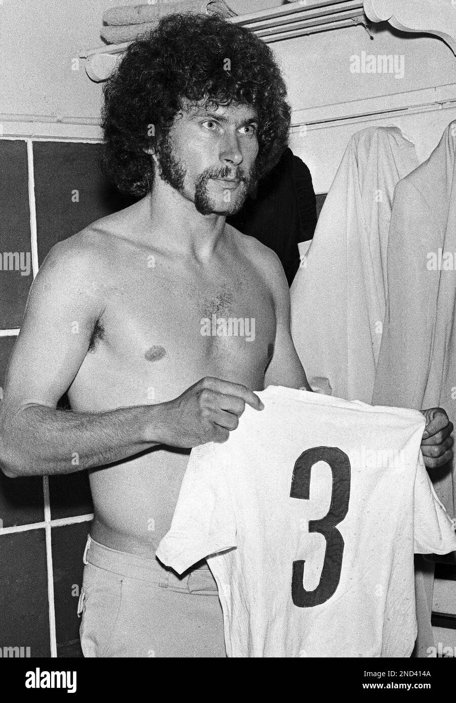 Real Madrid’s new player, Paul Breitner, a German midfielder, shows his ...