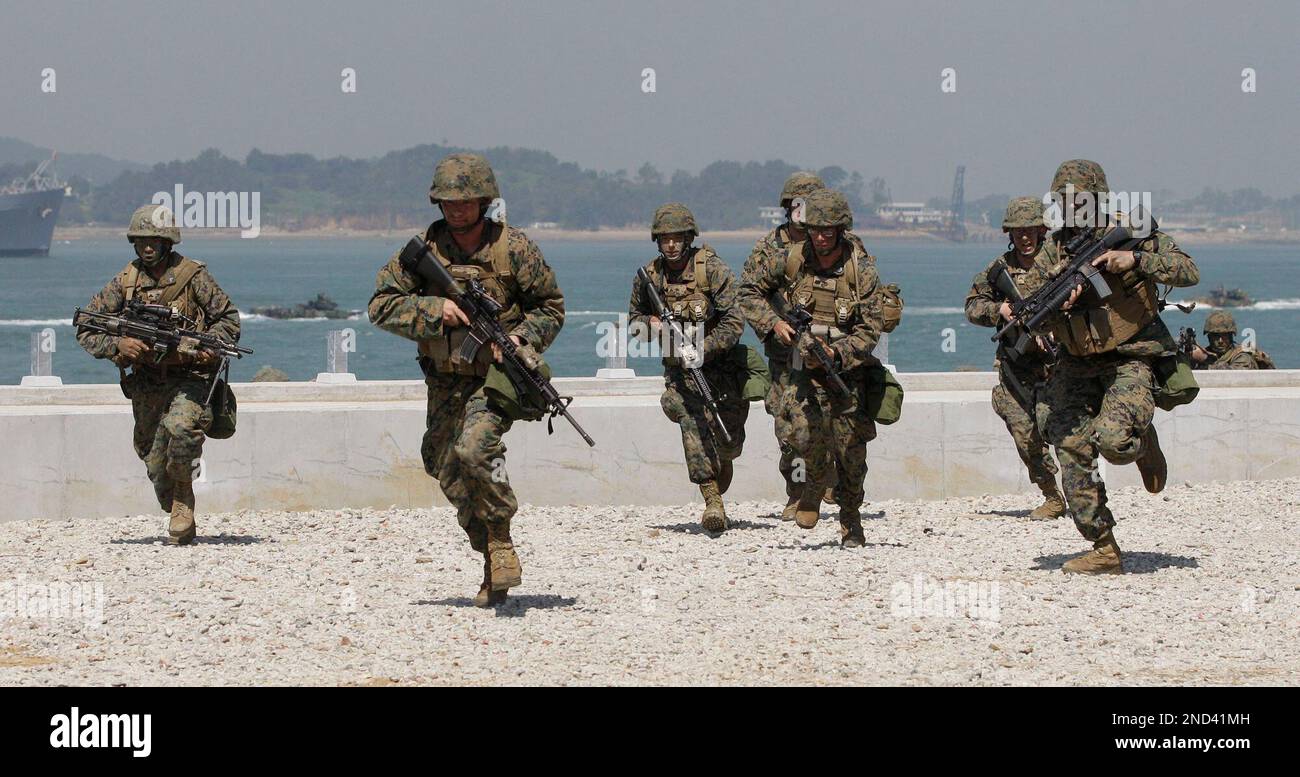 U.S. Marines participate during the 60th Incheon Landing Operations ...