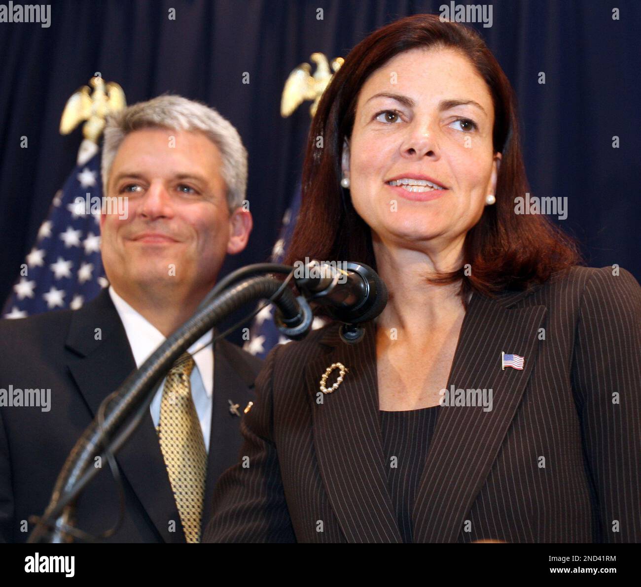 Republican U.S. Senate hopeful Kelly Ayotte talks to supporters with ...