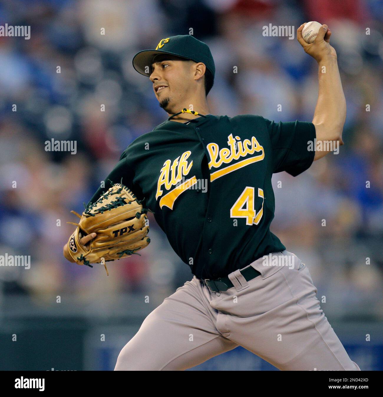 Oakland Athletics starting pitcher Gio Gonzalez throws during the first ...