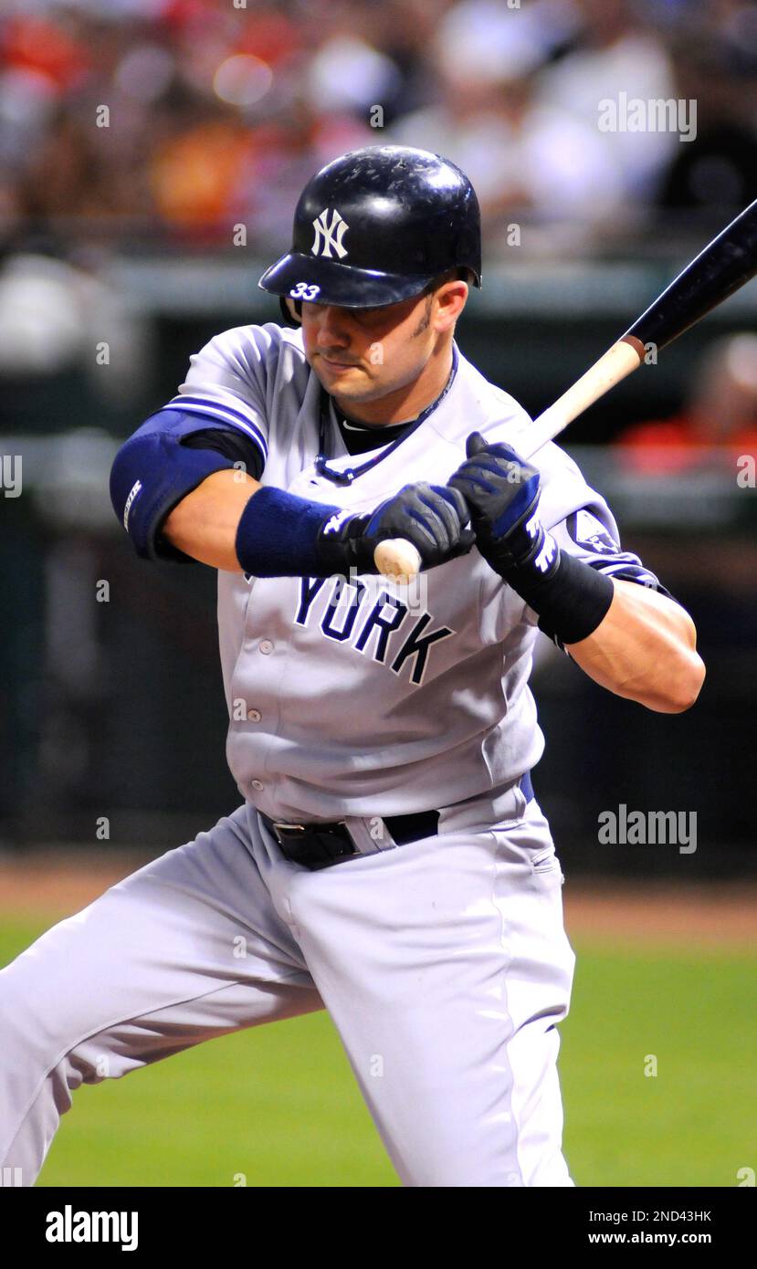 New York Yankees' Nick Swisher bats in the baseball game in Arlington ...